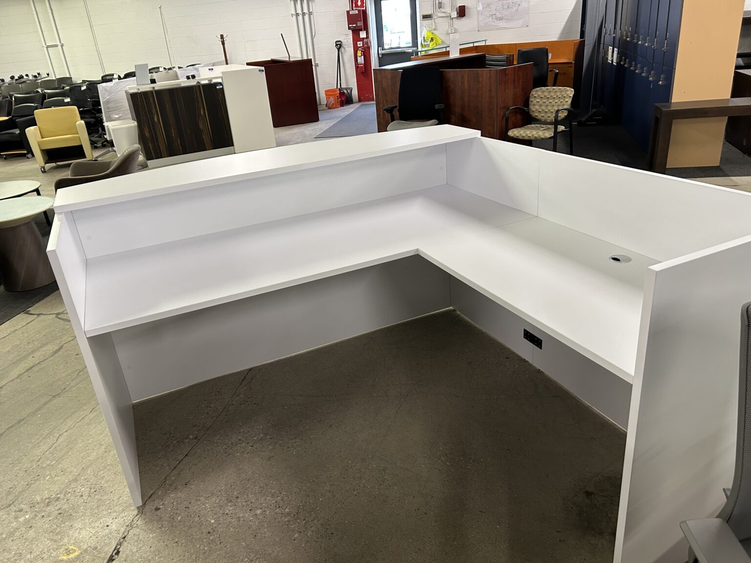 White Reception Desk with Return | Conklin Office Furniture